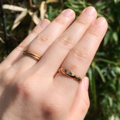 Trillion Diamond Signet Ring Triangle Engagement Ring Hand - Etsy