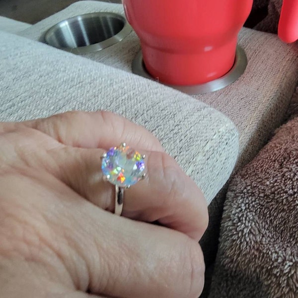 Magical Mystic Topaz Ring, Asscher Cut Stone, 925 Sterling Silver Ring ...