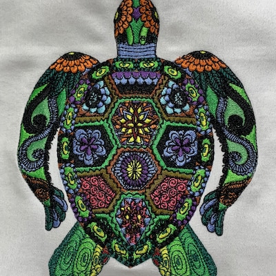 Colorful Turtle Machine Embroidery Design, 4x4 and 5x7 Hoop, Turtle ...