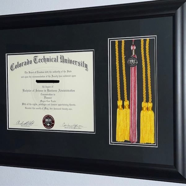 Graduation Cord Box Frame University Diploma Frame College Degree ...