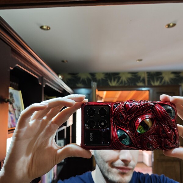 Personalized 3D Gothic Phone Case With Big Monster Eyeball and Black ...