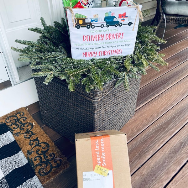 Christmas Delivery Driver Snack & Drink Sign, Christmas Deliveries ...