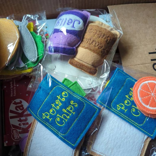 Felt Peanut Butter & Jelly Set, Pretend Condiments, Pretend Play Food ...