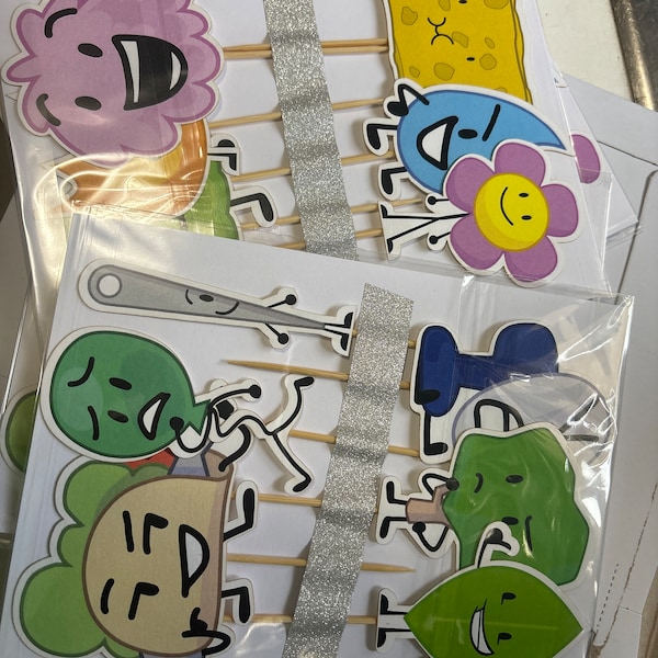 Set of 12 BFDI Cupcake Toppers (2.5 Inches) - Battle for Dream Island ...