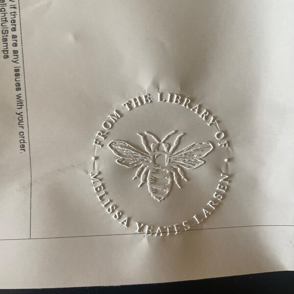 Bee Book Embosser Personalized | Bee Library Embosser Stamp | Rubber ...