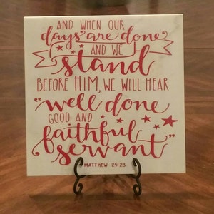 Matthew 25:23 Well Done Faithful Servant Vector Handwritten Silhouette ...