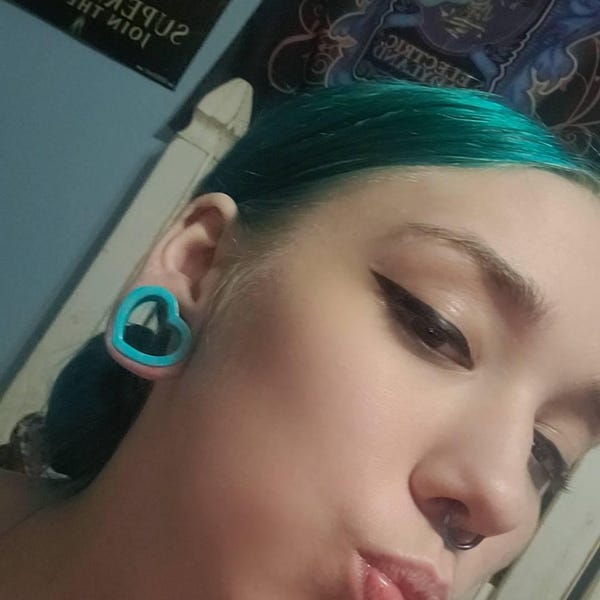 Cady Love Heart Blue Neon Green Pink Glitter Shaped Ear Plugs Gauges ...