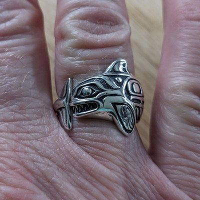 Native Collection, Gold Orca Ring, Orca Ring, Womens Wrap Ring, Alaska ...