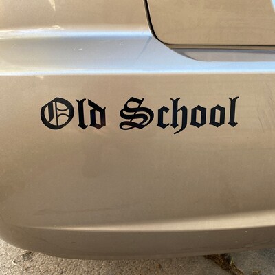 Old School Bumper Sticker Vinyl Decal Retro Vintage Old English Car ...