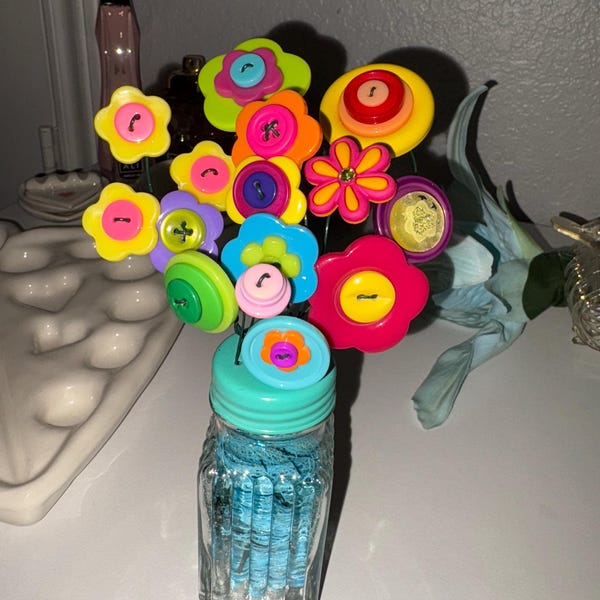 DIY Flower Button Bouquet - Etsy