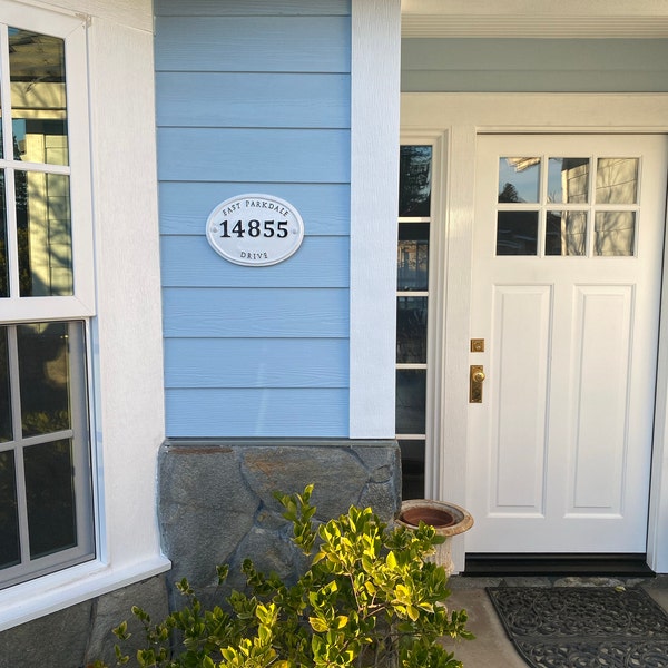 Victorian House Number Plaque Address Sign Cast Iron Nameplate Handmade ...