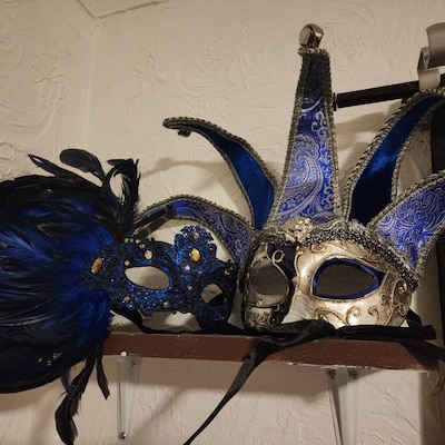 Purple Masquerade Ball Eye Mask Pair New Year Valentines Gift Mardi ...