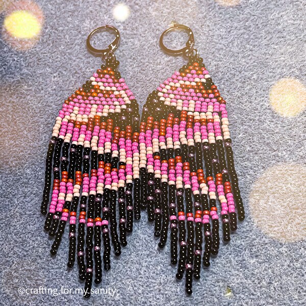 Beaded Fringe Earrings Pattern, Bear, PDF File, Unique Design - Etsy