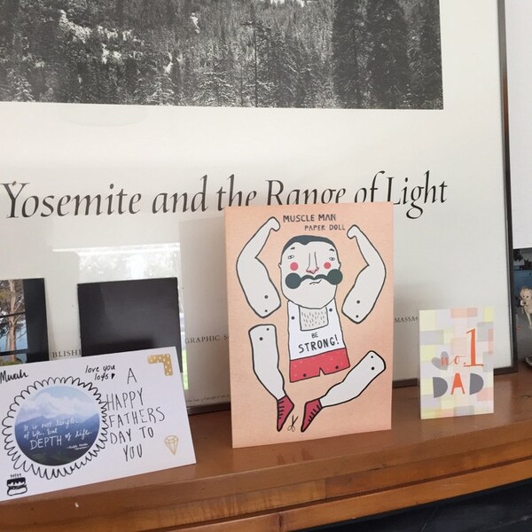 DIY Muscle Man Paper Doll DIY Postcard Paper Puppet Strong Man ...