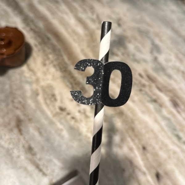 30th Birthday Paper Straws, Thirty Paper Straws, 30th Birthday Party ...