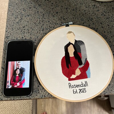 Custom Hand Embroidered Portrait - Etsy