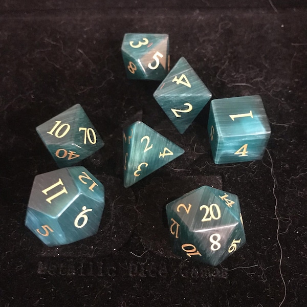 Full Dnd Dice Set Satin Finish Dice Rainbow Matt Glass Dnd Gift D20 ...