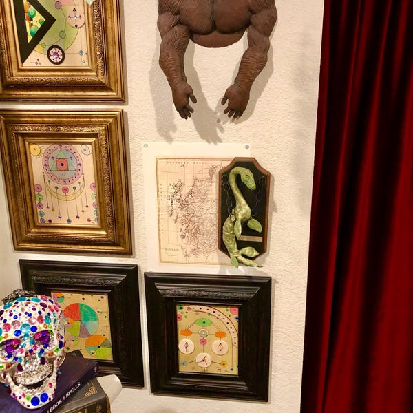 BIGFOOT SASQUATCH DISPLAY, Unique Cryptid Gift, Hairy Friend, Footprint ...