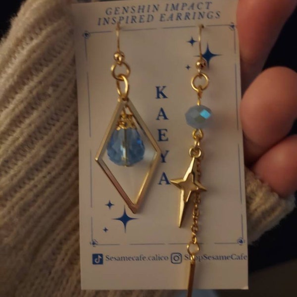 Aether Traveler Earrings Genshin Impact Inspired Cosplay Earrings ...