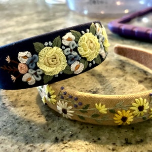 Floral Hand Embroidered Linen Turban. Handmade Hair Turban - Etsy