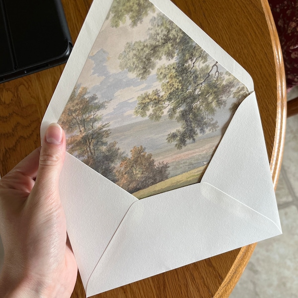 Fine Art Landscape Painting Envelope Liner | Country Wedding Envelope ...