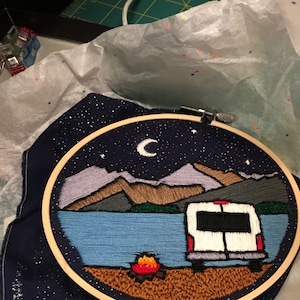 Vanlife Camping Pattern/ Contemporary Hand Embroidery Pattern PDF by ...