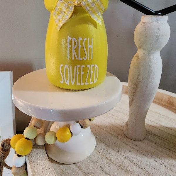 Lemon Tiered Tray Decor, Summer Tiered Tray Decor, Mini Jar for Tiered ...