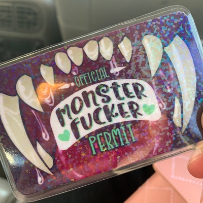 Monster Lover/ Fker Permit Laminated Holographic - Etsy