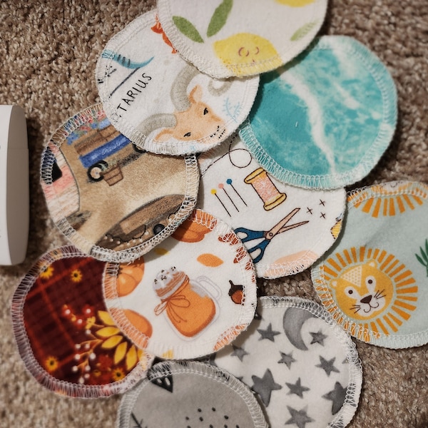 Reusable 3" Face Rounds--set of 10 Assorted Print--cotton Flannel ...