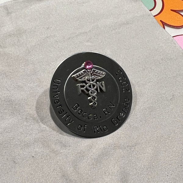 Personalized Nursing Pin / LPN BSN RN / Nurse Pin / Nursing Student ...