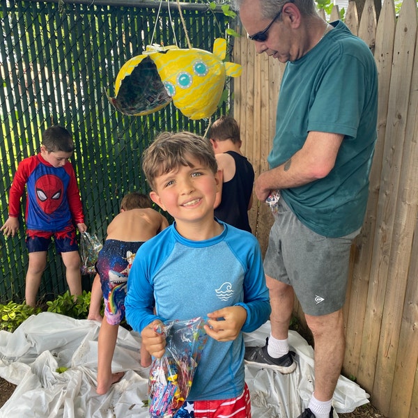 YELLOW SUBMARINE Pinata, Ocean Party Theme, Personalize, Birthday Deep ...