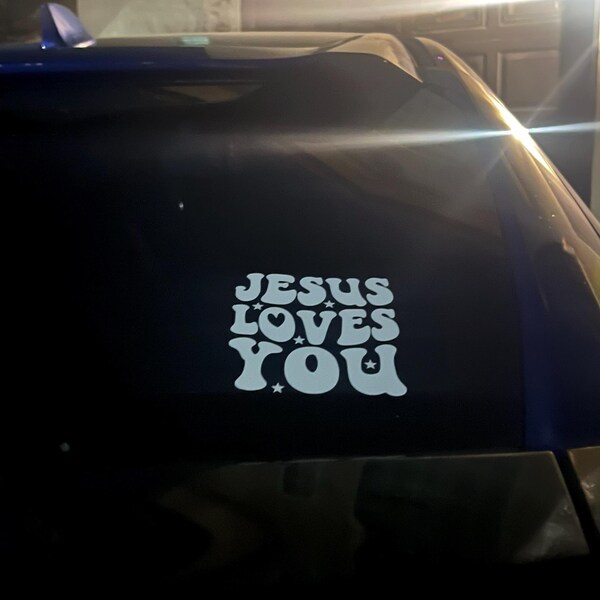 Jesus Loves You - Christian Car Vinyl Decal Bumper Sticker for Car ...