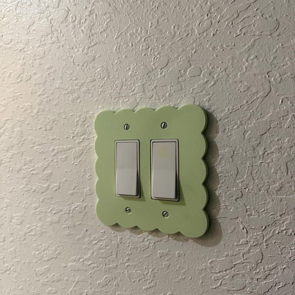 Pastel Green Rounded Corner Light Switch Cover Double Rocker Custom ...
