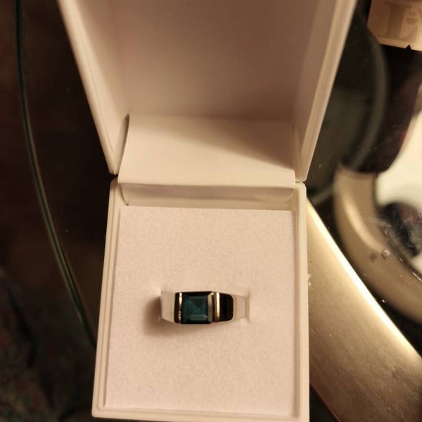 Large AAA London Blue Topaz Gemstone Ring London Blue Topaz Men Wedding ...