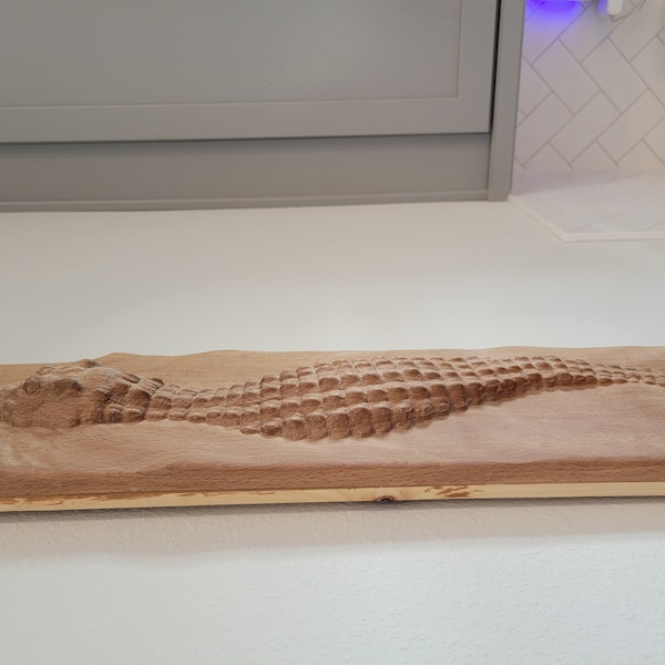 Large Size Crocodile Wood Sculpture Wall Hanging Wooden Wall Art ...
