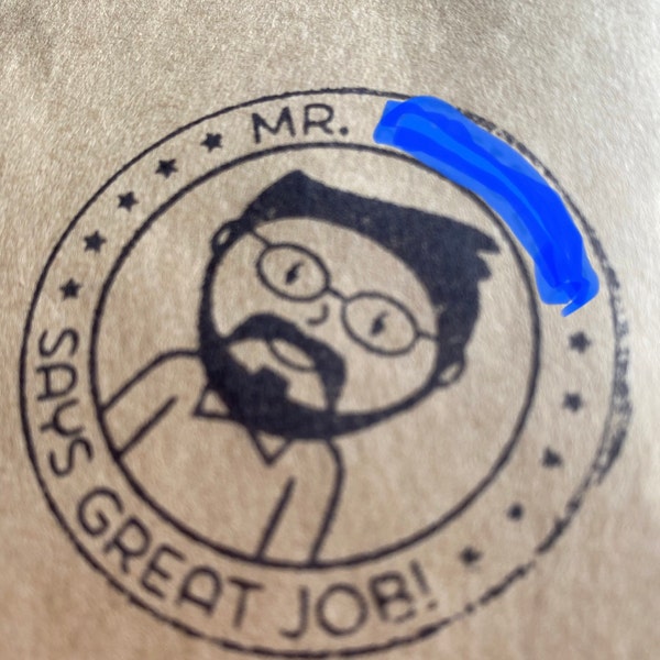 Personalized Male Teacher Rubber Stamp | Custom Classroom Design ...