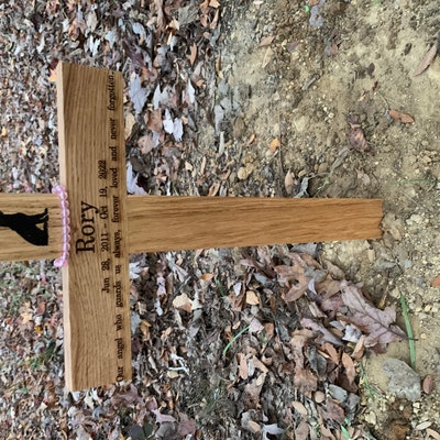 Oak Memorial Cross Grave Marker Grave Cross Wooden Cross - Etsy