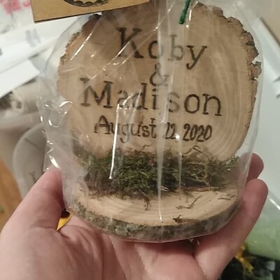 Personalized Wood Slice Cake Topper Rustic Wedding Cake Topper Woodland ...