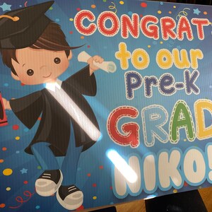 Pre K Grad Yard Sign Pre K Graduation Pre K Grad Quarantine Grad ...