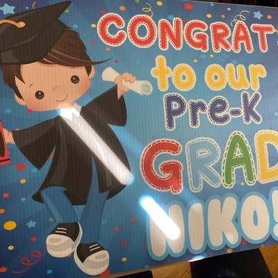 Pre K Grad Yard Sign Pre K Graduation Pre K Grad Quarantine Grad ...