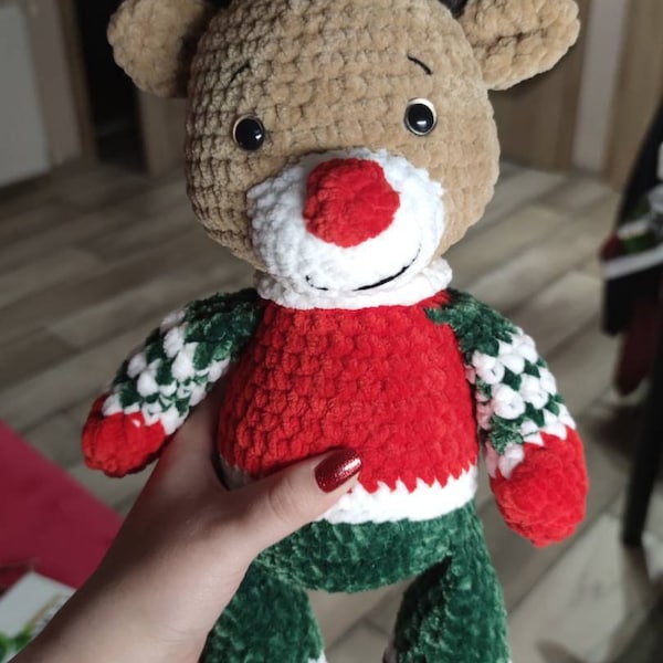 DIY Crochet Christmas Reindeer PATTERN PDF - Easy Amigurumi Christmas ...