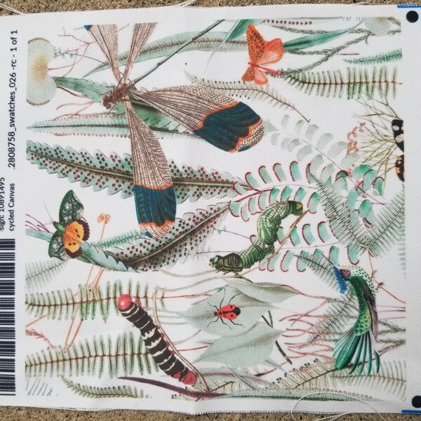 Bugs Fabric - Beauty Underfoot by Down River Homegoods - Green Nature ...