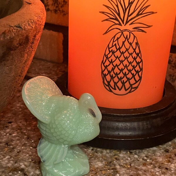 Mosser Glass Jadeite Turkey Figure - Etsy