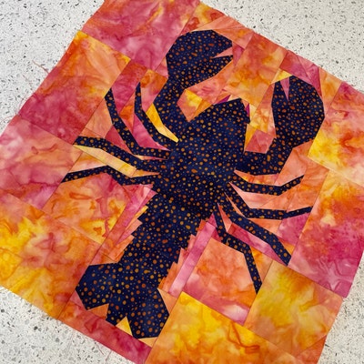 The Lobster Quilt Block 47 12 Inch PDF Paper Piecing Pattern - Etsy