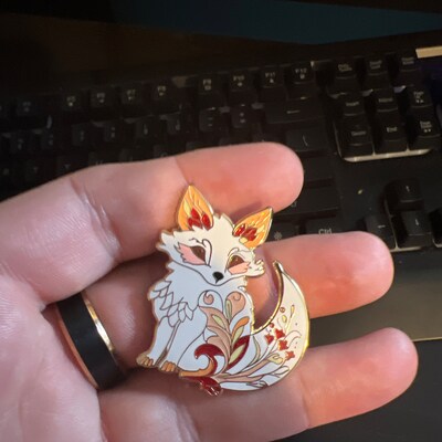 White Lotus Flower Enamel Lapel Pin - Etsy