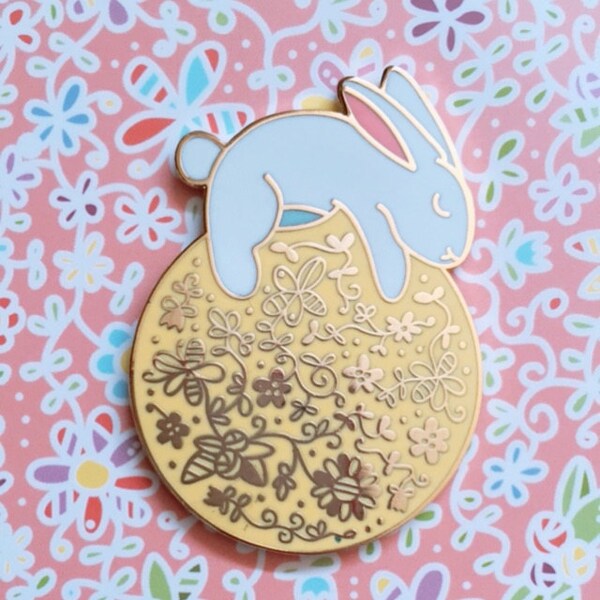 Sun Rabbit - Hard Enamel Pin - Kawaii Pin, Cute Enamel Pin, Rabbit ...