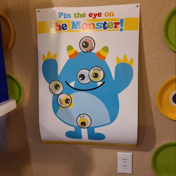 Instant Download "pin the Eye on the Monster!" Game Set for Monster ...