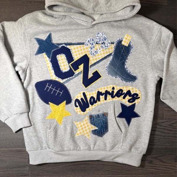 CUSTOM College Sweatshirt, 5 or More Appliqués or Patchwork Designs ...