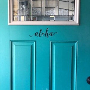 Aloha Door Decal Vinyl Decal for Hawaiian Front Door Decor Porch Decal ...