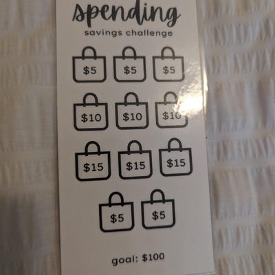 Spending Savings Challenge Laminated Tracker 100 Dollar Goal Savings ...
